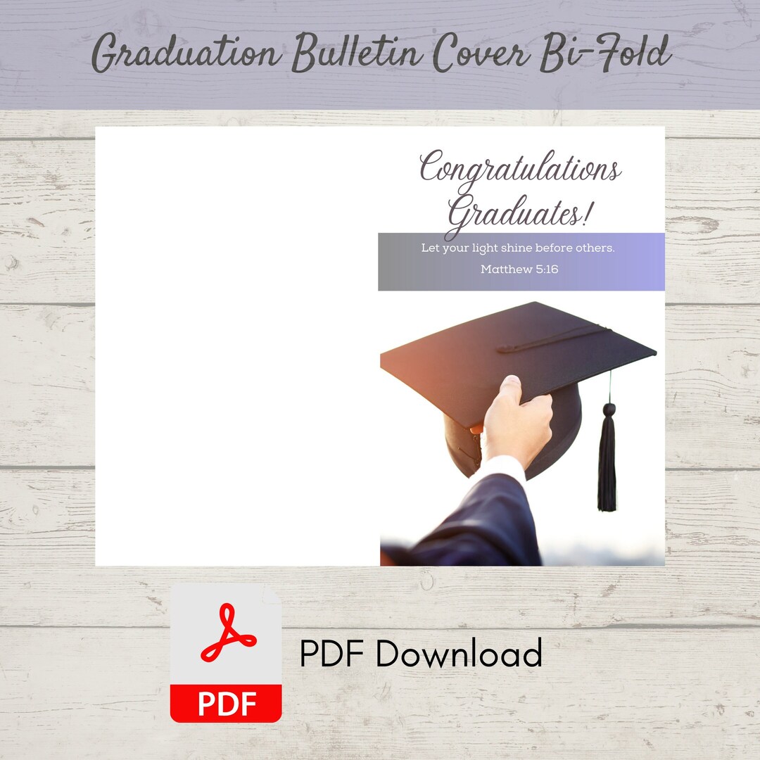 Graduation Bulletin Cover | Bi-fold Design | PDF - Etsy