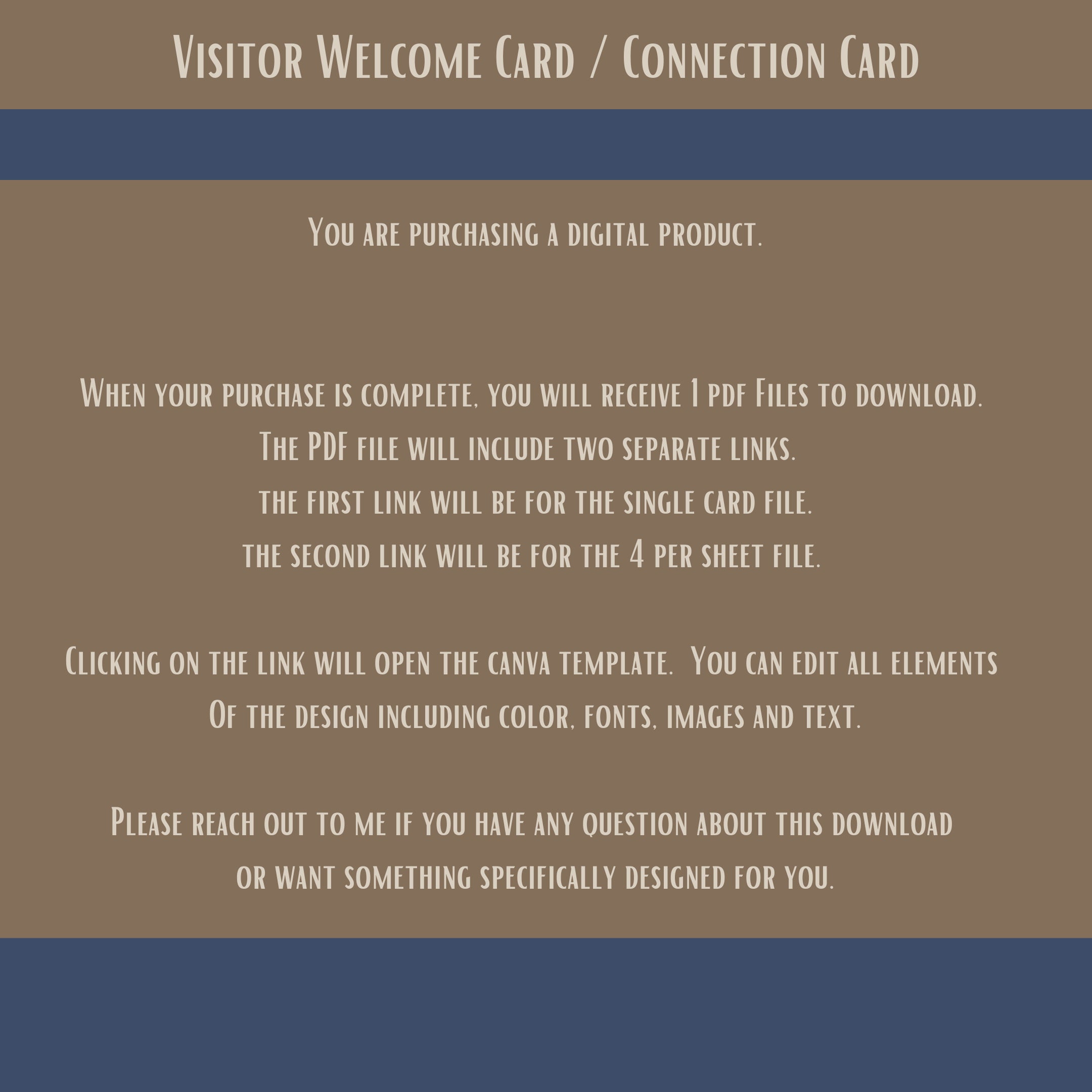 Church Welcome Card | Visitor Information Card | Pew Card | Connection ...