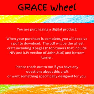 GRACE Wheel Paper Craft: Sunday School VBS Homeschool (instant Download ...