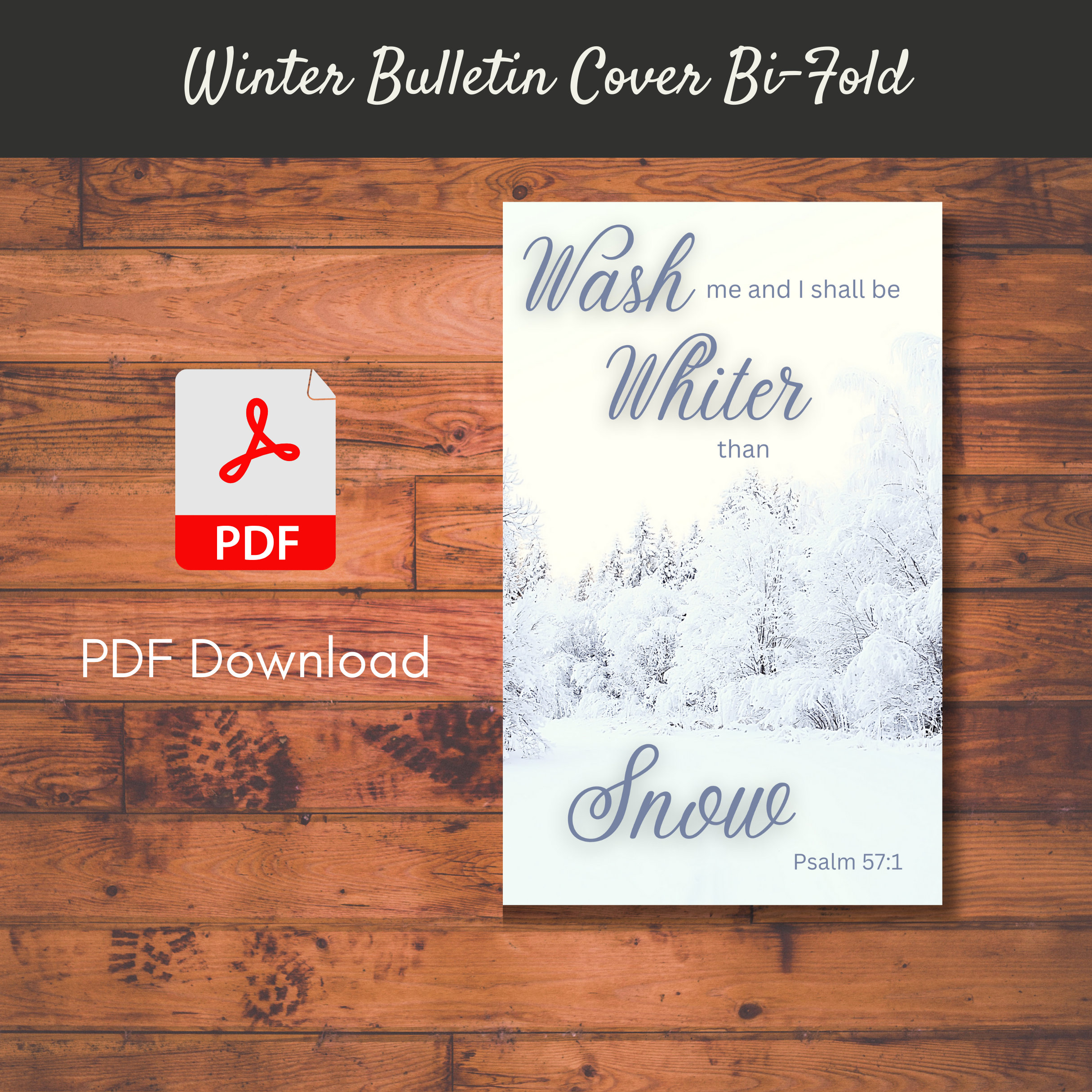 Whiter Than Snow Church Bulletin Cover | Winter All Occasion Religious ...