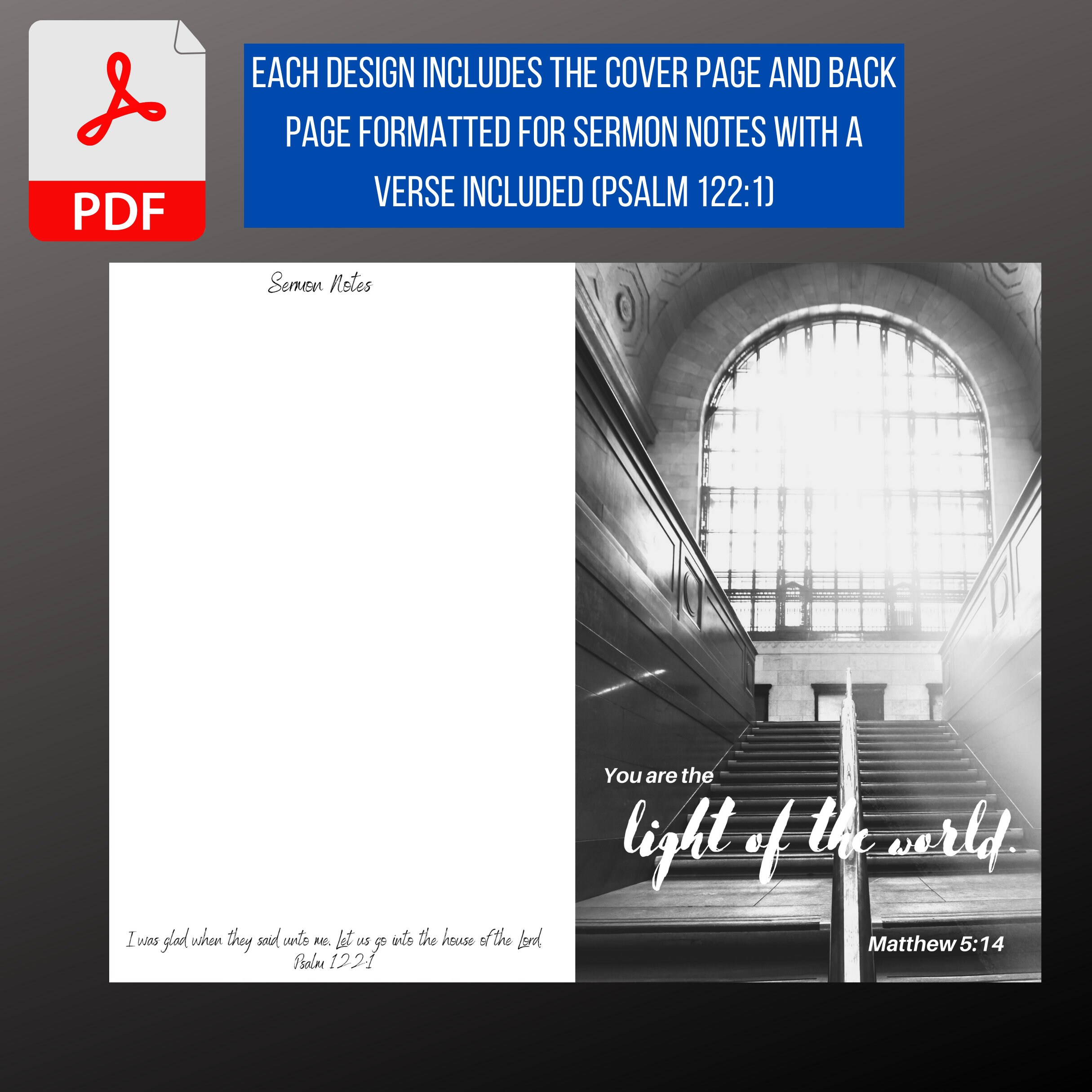 Church Bulletin Cover | PDF | Instant Download | Basic Grayscale Design ...