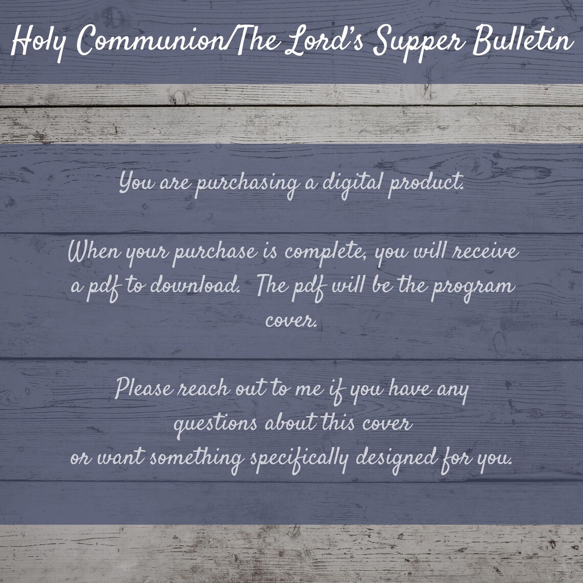 Holy Communion Church Bulletin Cover | Bi-fold Design (PDF) - Etsy
