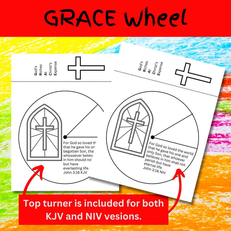 GRACE Wheel Paper Craft: Sunday School VBS Homeschool (instant Download ...