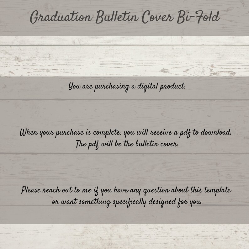 Graduation Bulletin Cover | Bi-fold Design | PDF - Etsy