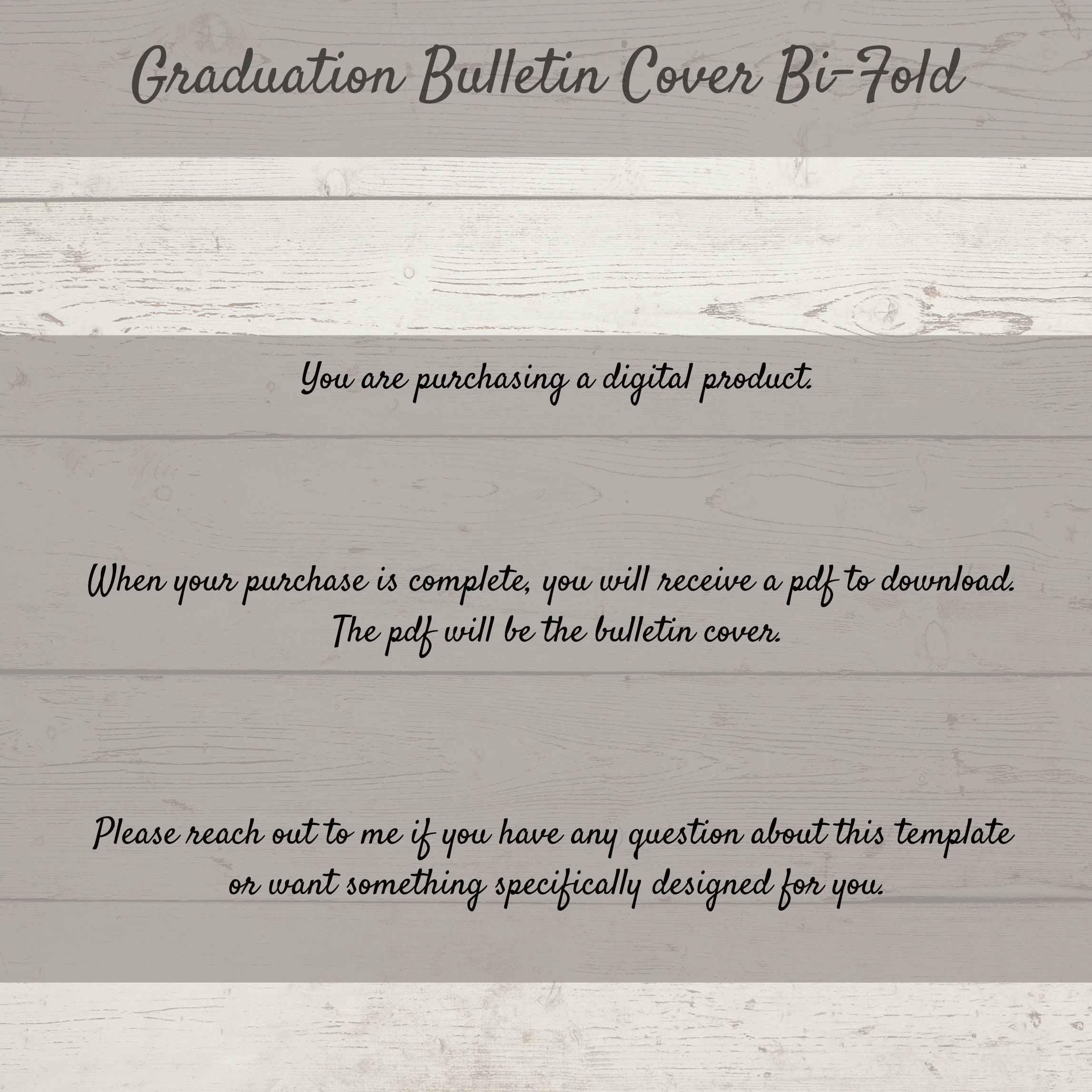 Graduation Bulletin Cover | Bi-fold Design | PDF - Etsy
