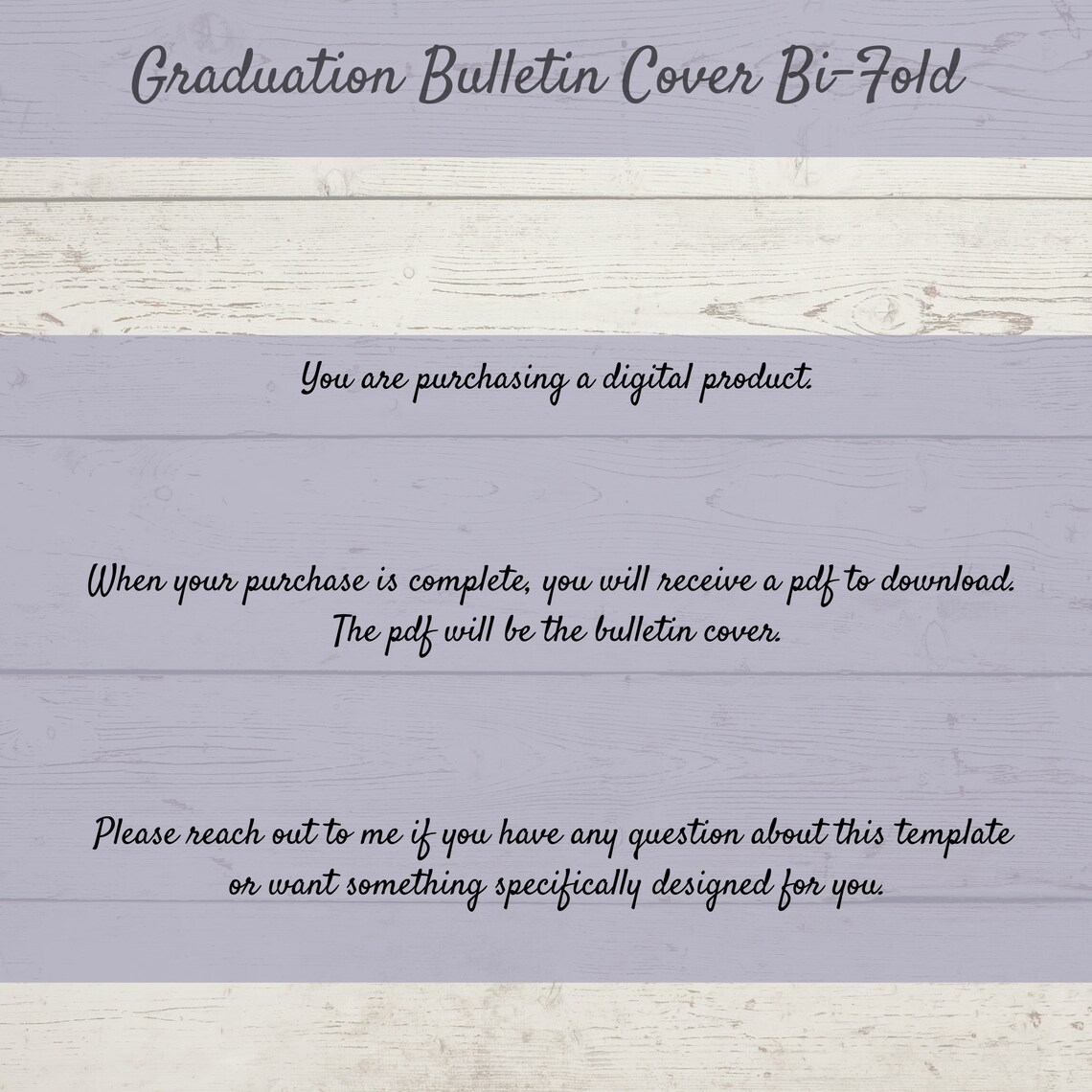 Graduation Bulletin Cover | Bi-fold Design | PDF - Etsy