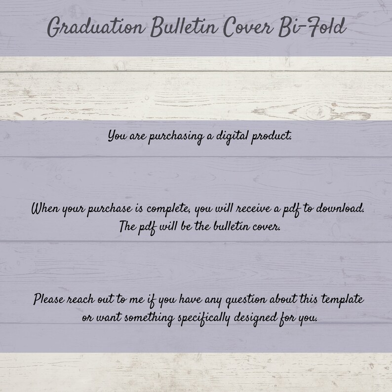 Graduation Bulletin Cover | Bi-fold Design | PDF - Etsy
