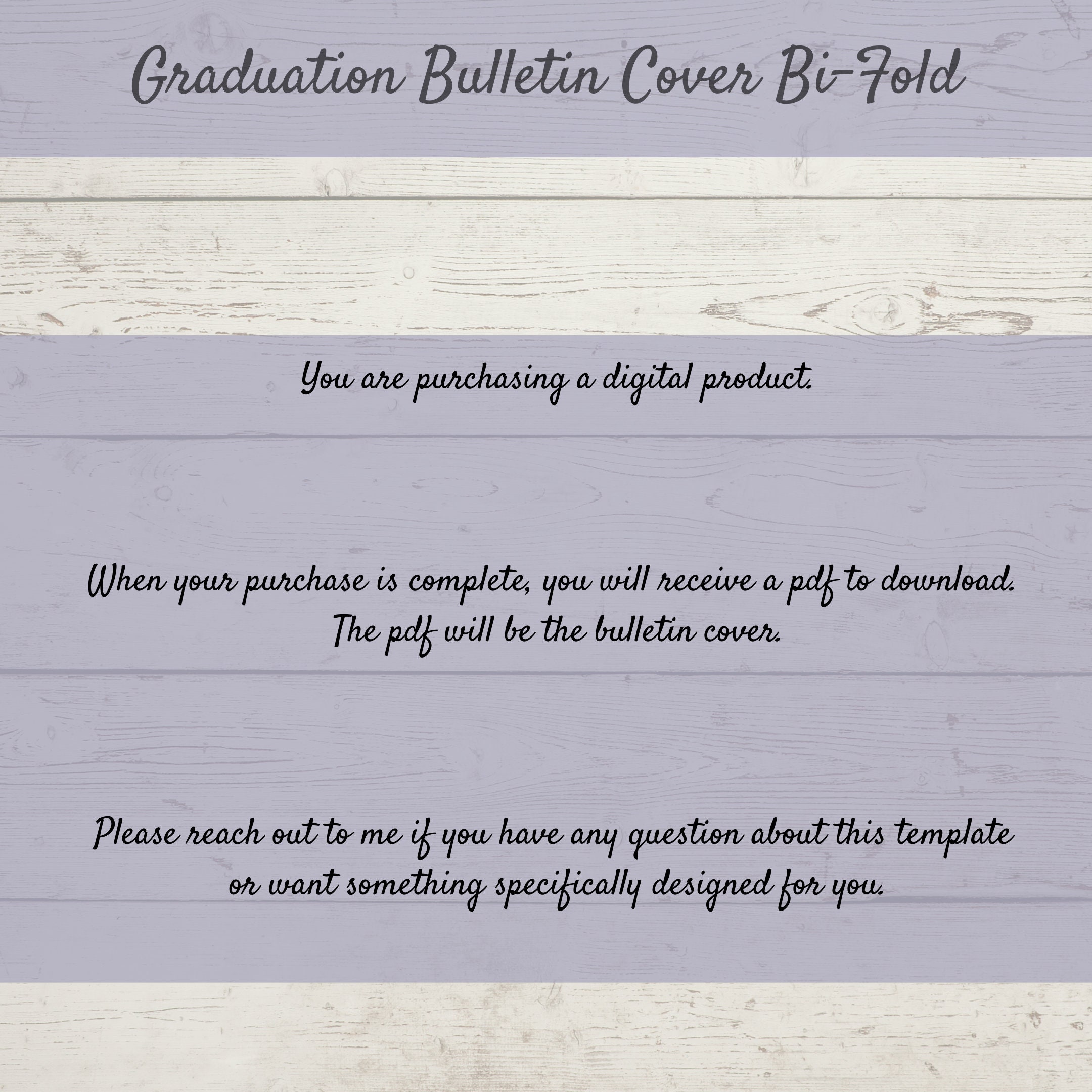 Graduation Bulletin Cover | Bi-fold Design | PDF - Etsy