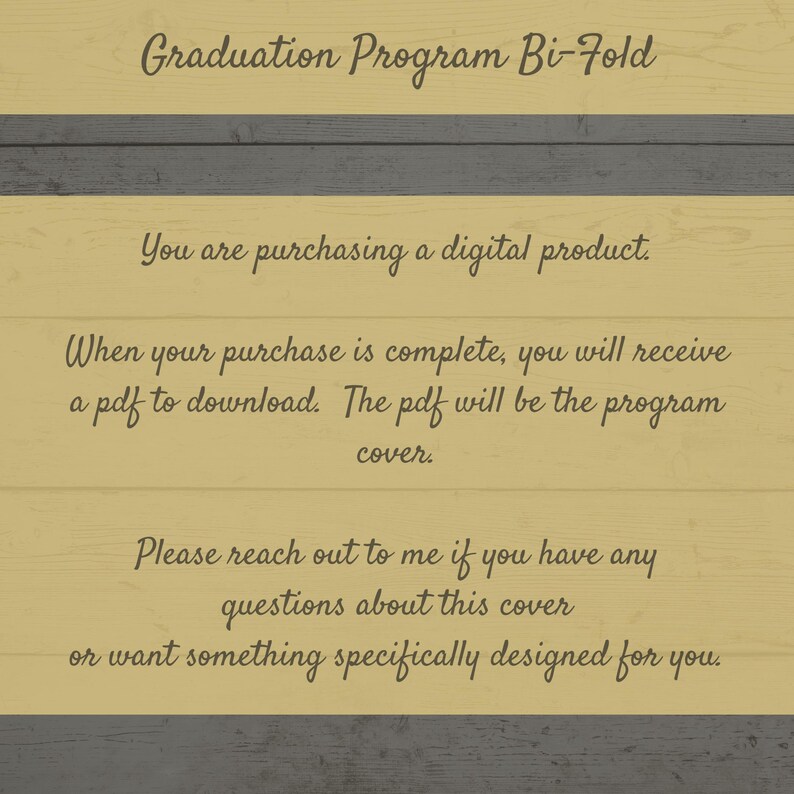 Graduation Program Cover | Bi-fold Design | PDF - Etsy