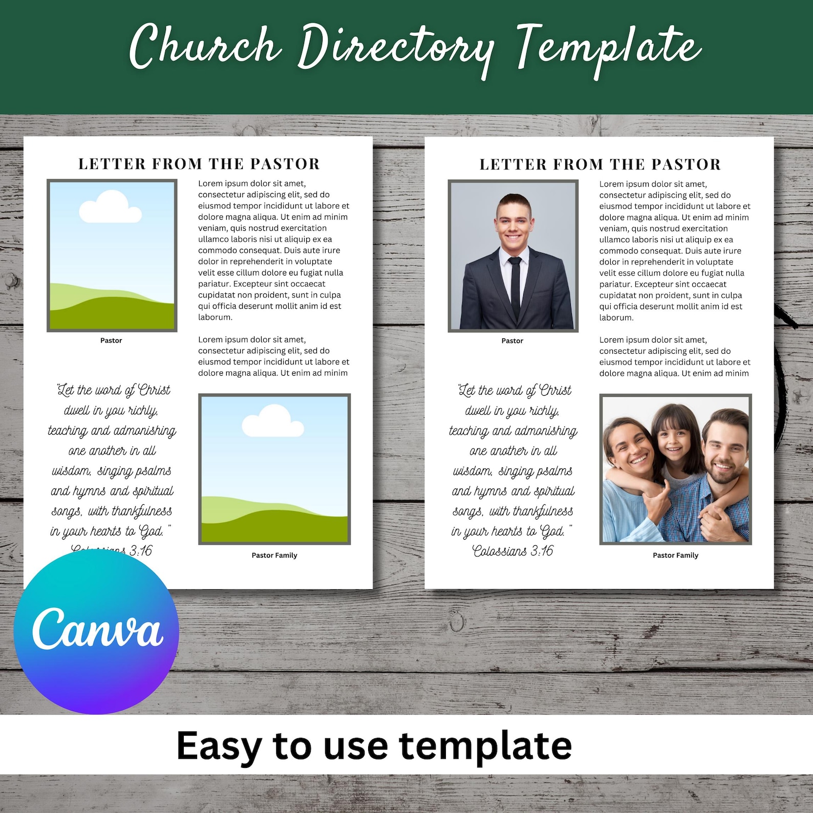 Church Directory Template - Canva - Customize - 8 1/2 X 11 - Membership ...