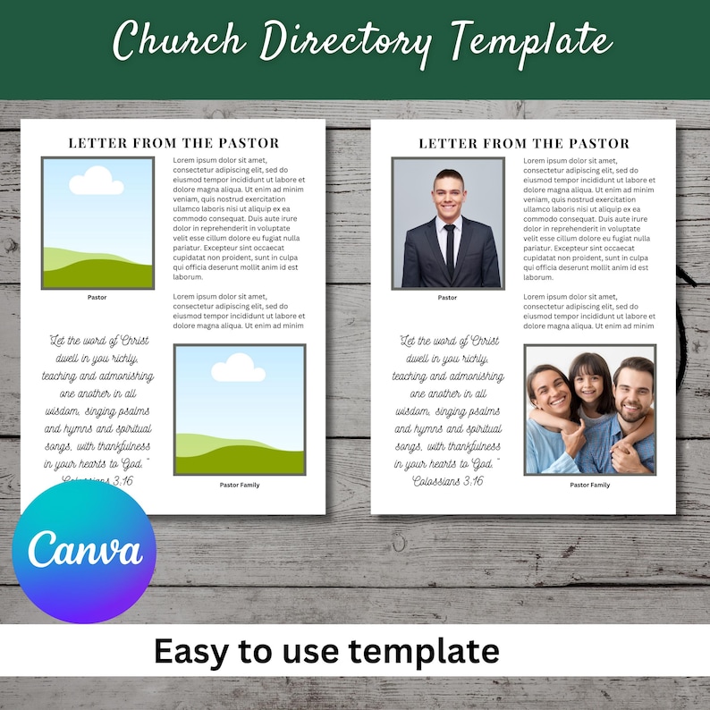 Church Directory Template - Canva - Customize - 8 1/2 X 11 - Membership ...
