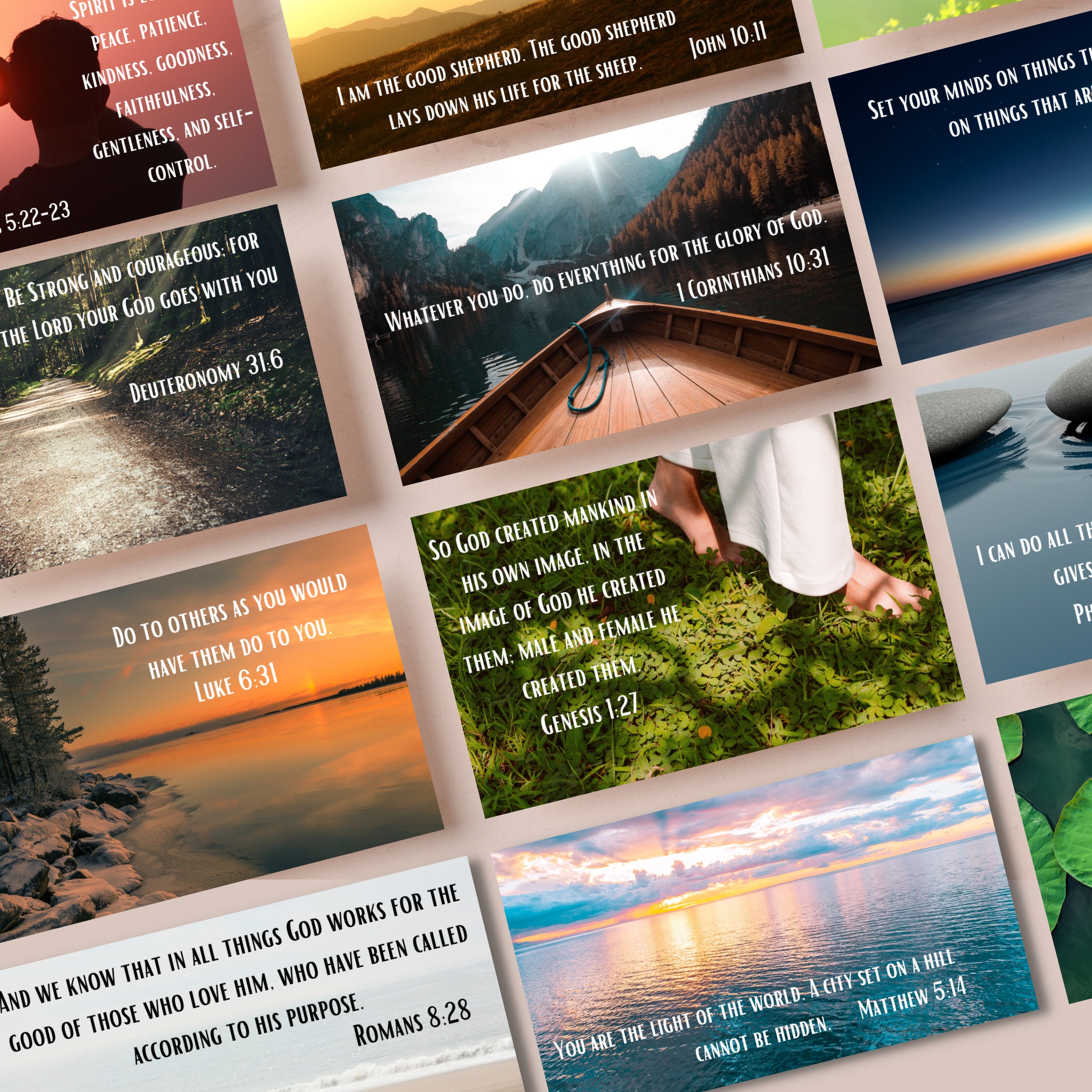 Bible Memory Verse Cards Scripture Cards Printable Faith Affirmation ...