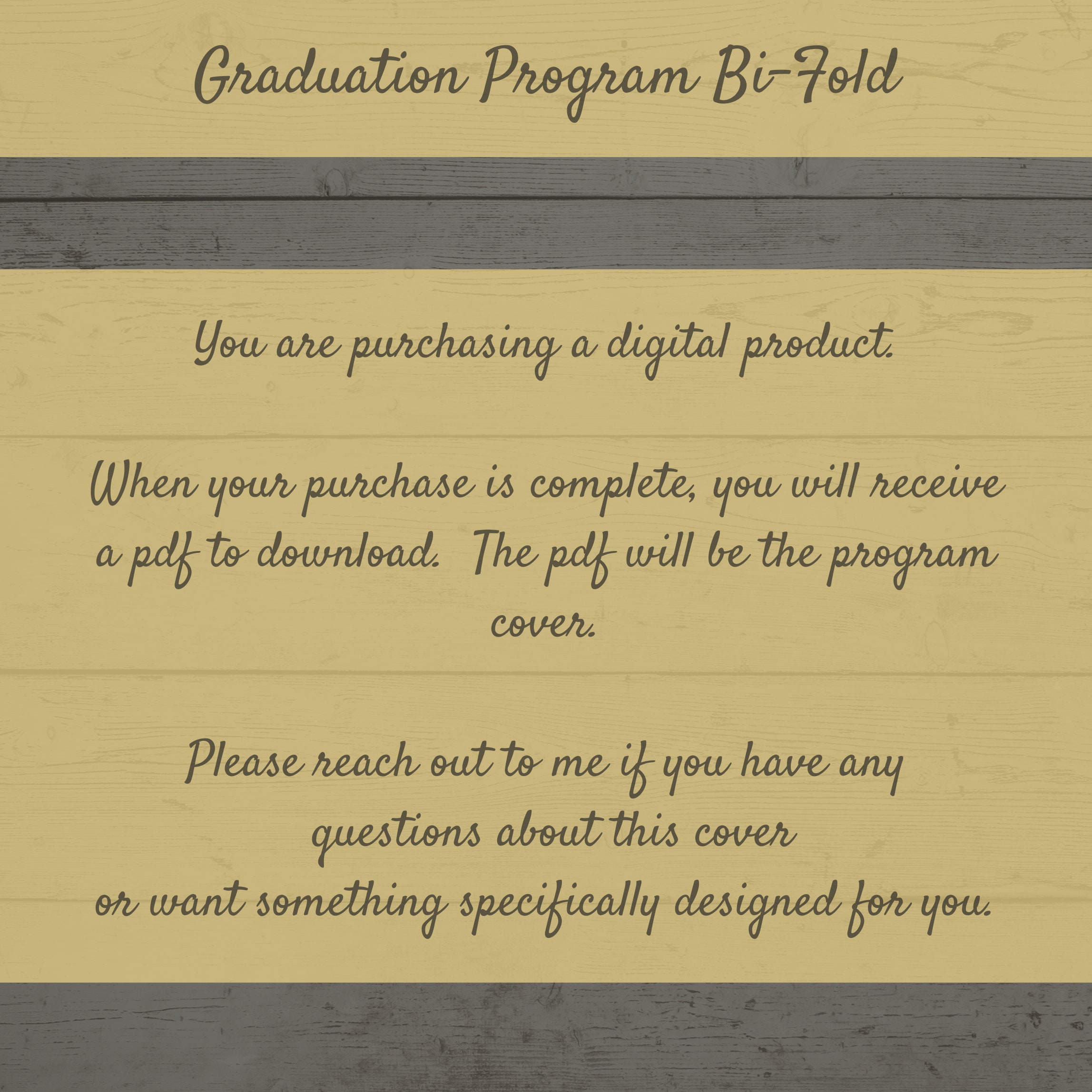 Graduation Program Cover | Bi-fold Design | PDF - Etsy