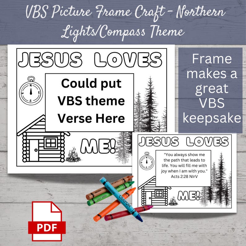Vacation Bible School -northern Lights/compass Themed Picture Frame ...