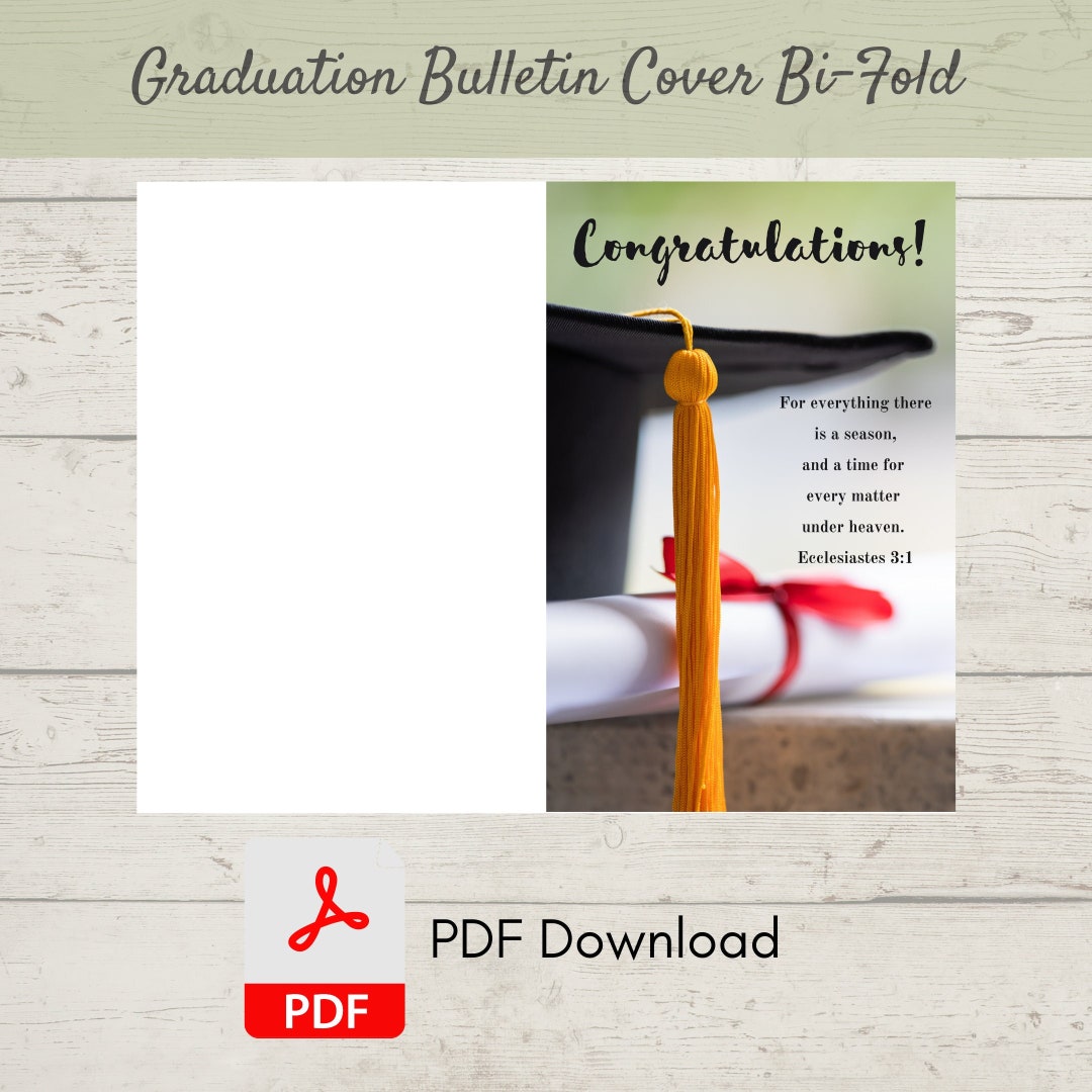 Graduation Bulletin Cover | Bi-fold Design | PDF - Etsy