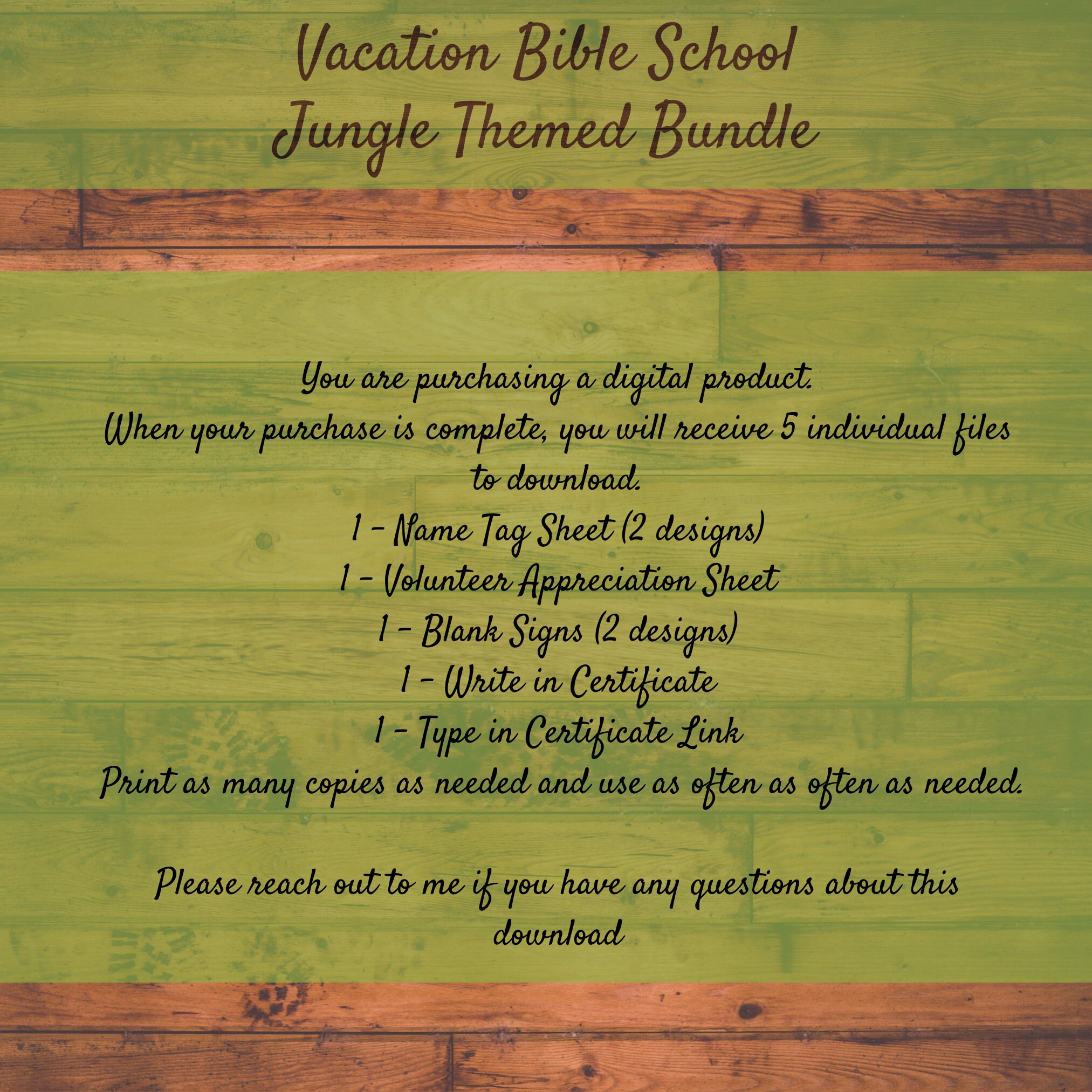 Jungle VBS Printable Bundle: Name Tags, Certificates, Cards (digital ...
