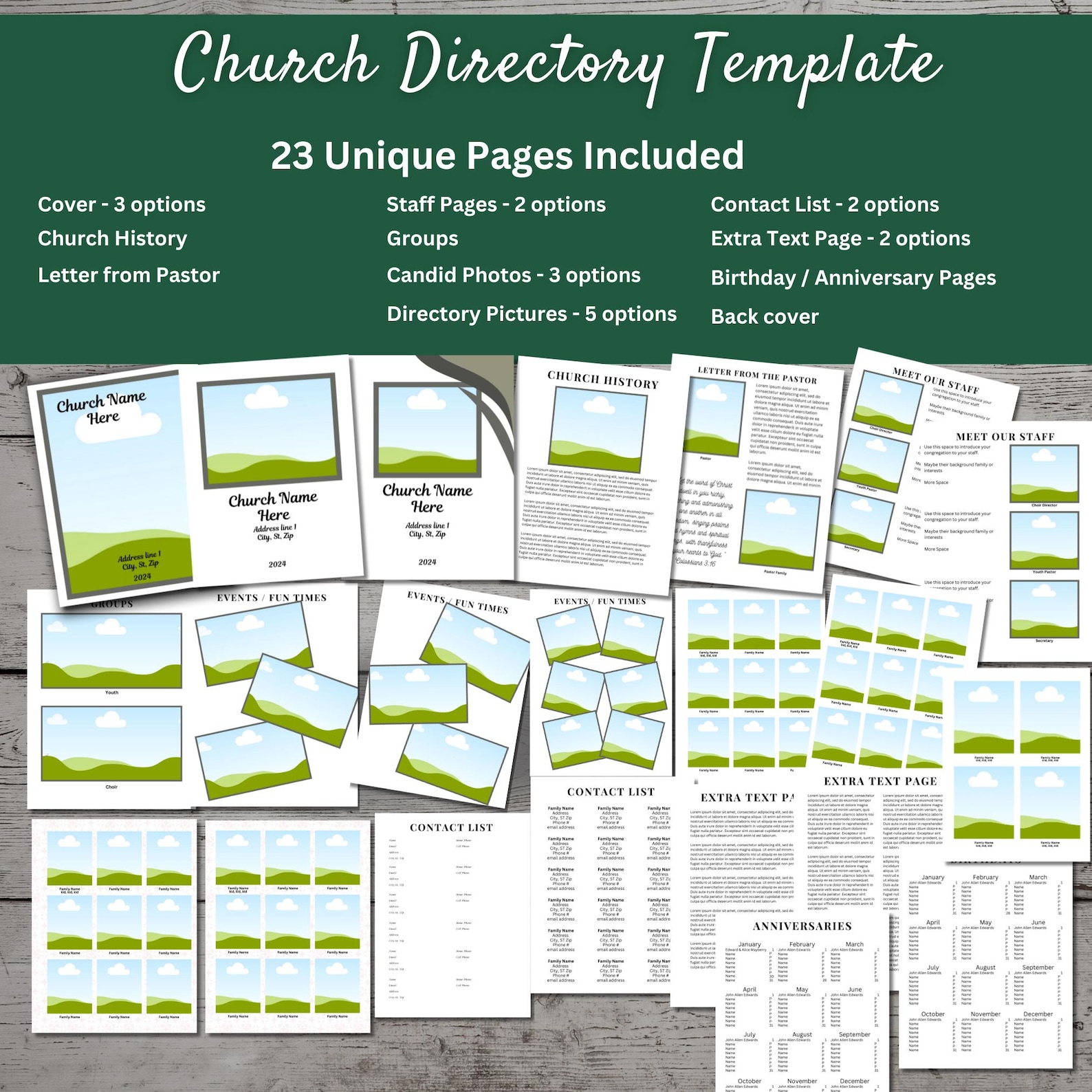 Church Directory Template - Canva - Customize - 8 1/2 X 11 - Membership ...