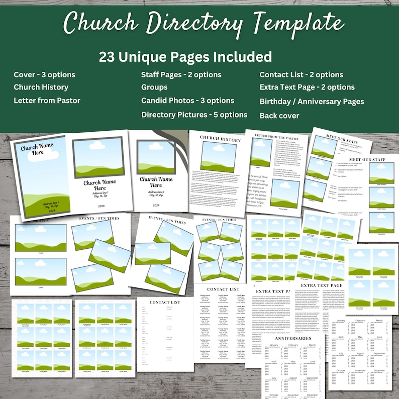 Church Directory Template - Canva - Customize - 8 1/2 X 11 - Membership ...