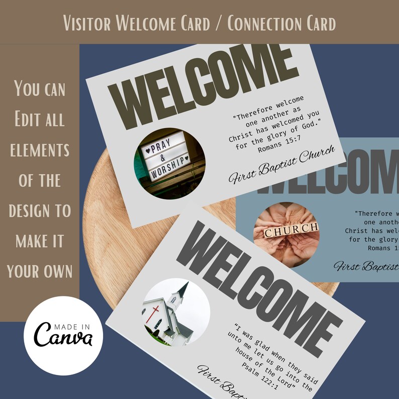 Editable Church Welcome Card: Visitor Information, Prayer Request ...
