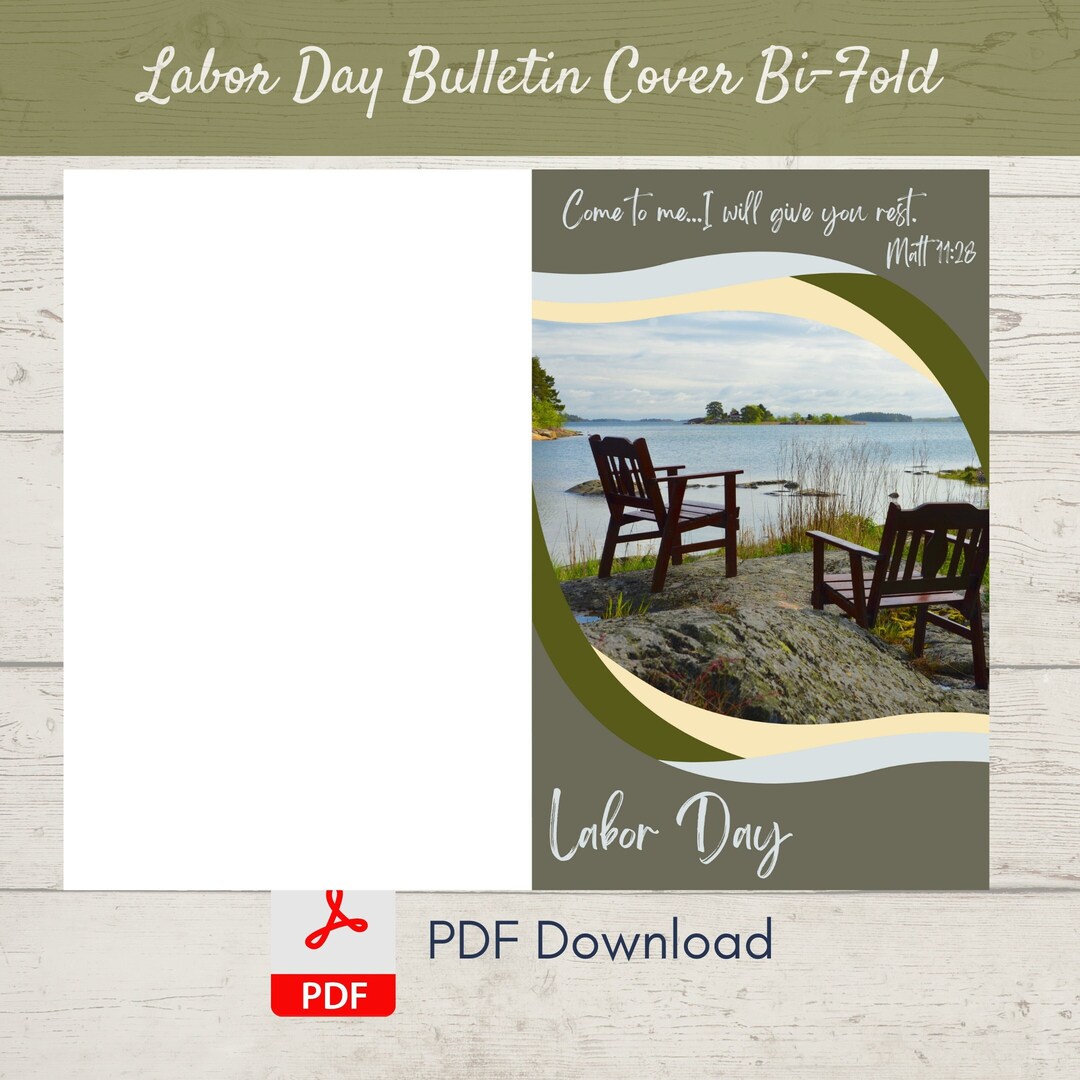 Labor Day Bulletin Cover Bi-fold Design PDF - Etsy