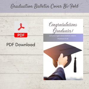 Graduation Bulletin Cover | Bi-fold Design | PDF - Etsy