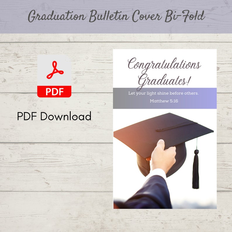 Graduation Bulletin Cover | Bi-fold Design | PDF - Etsy