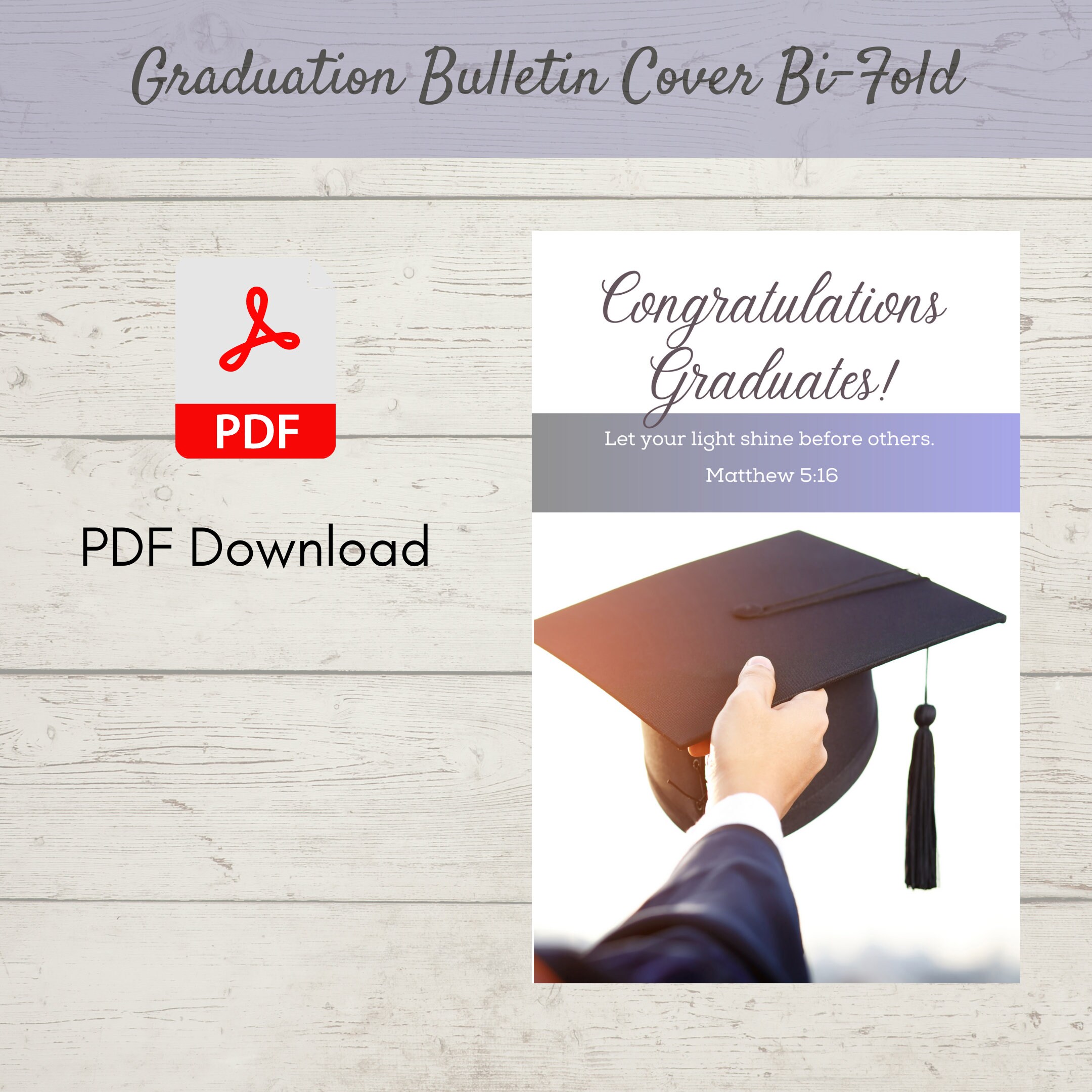 Graduation Bulletin Cover | Bi-fold Design | PDF - Etsy