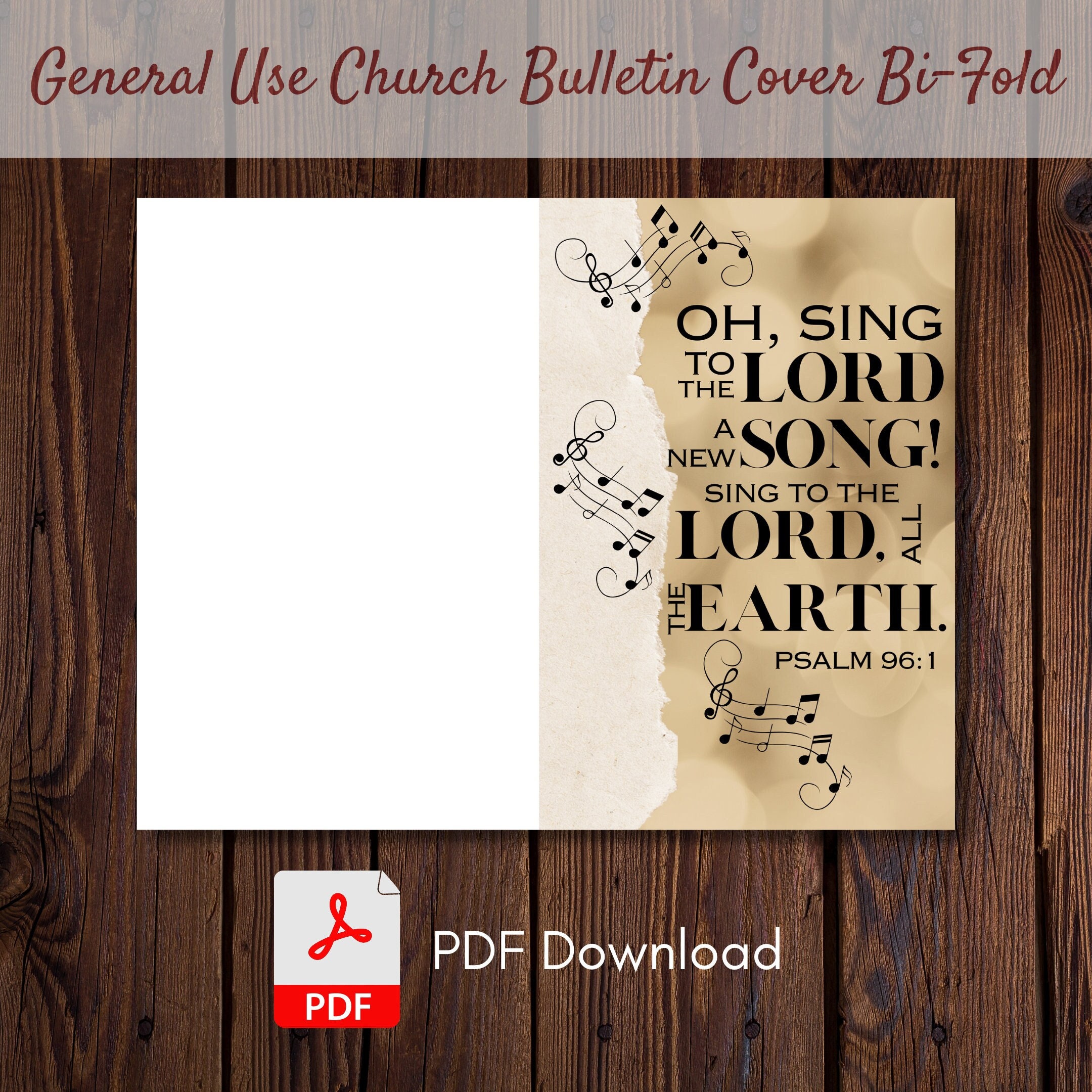 General Use Church Bulletin Cover | Bi-fold Design | PDF | Sing to the ...