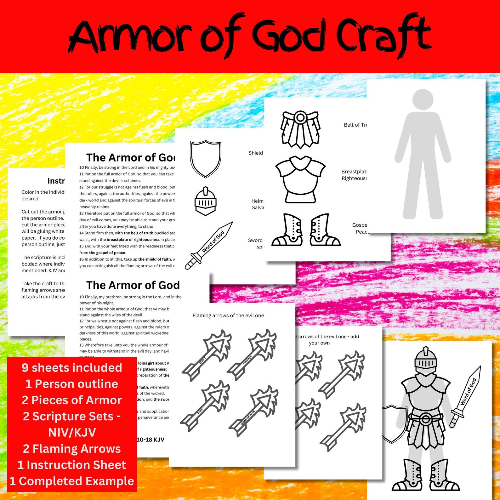 Armor of God Craft | Full Armor of God - Flaming Arrows | Sunday School ...