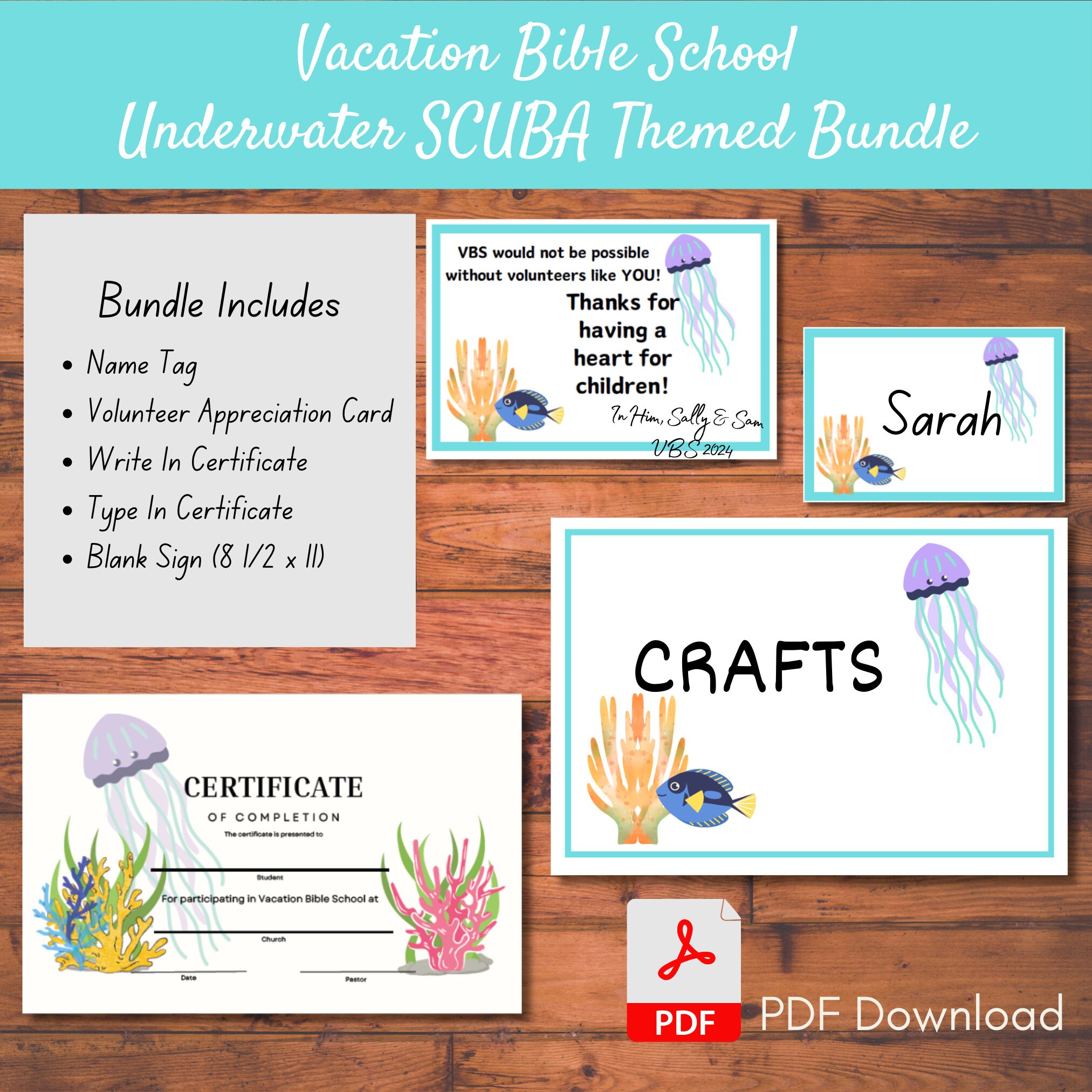 Underwater VBS Printables Bundle – Scuba Theme (digital Download) - Etsy