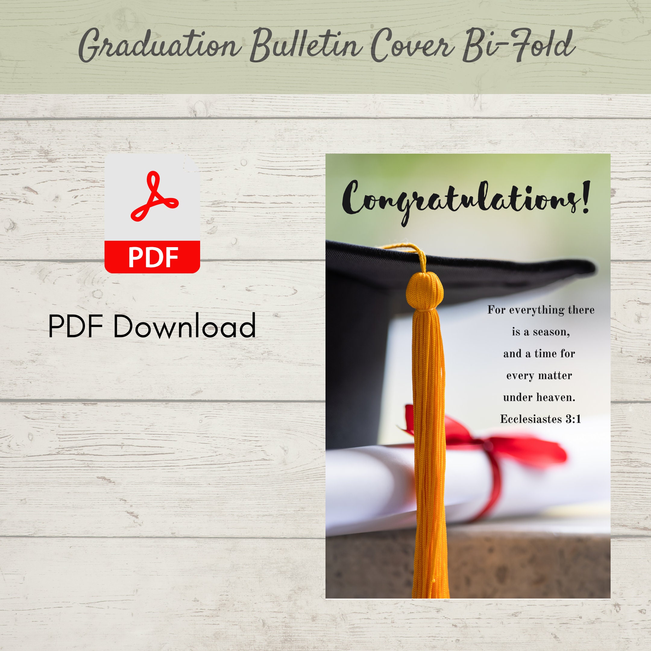 Graduation Bulletin Cover | Bi-fold Design | PDF - Etsy