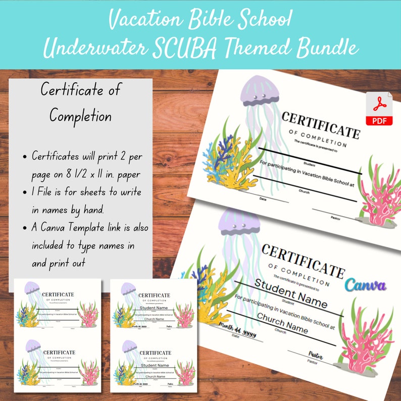 Underwater VBS Printables Bundle – Scuba Theme (digital Download) - Etsy