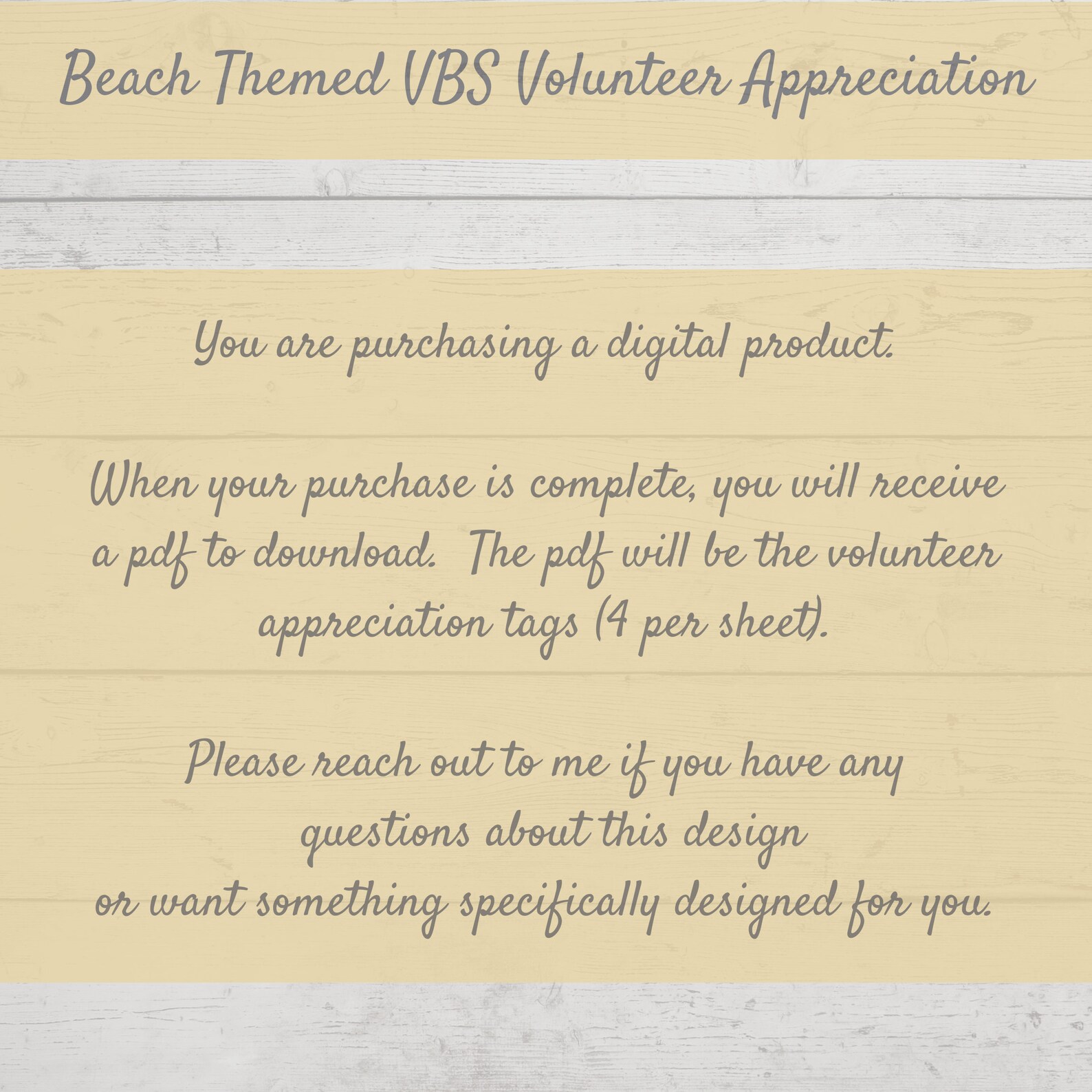 VBS Volunteer Appreciation Tags Beach Themed | Vacation Bible School ...