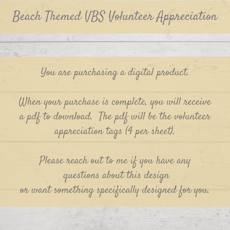 VBS Volunteer Appreciation Tags Beach Themed | Vacation Bible School ...