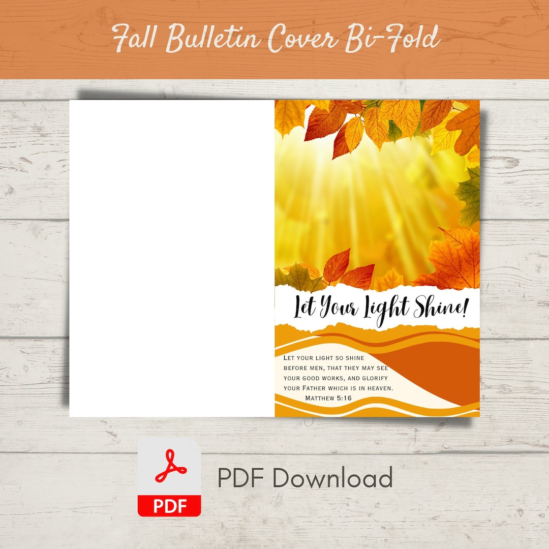 Fall Bulletin Cover | Bi-fold Design | PDF | Multi-purpose | Let Your ...