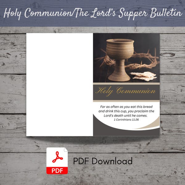 Church Communion Bulletin Cover - Etsy