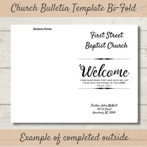 Welcome Church Bulletin Template | Bi-fold Design | Edit in Canva - Etsy