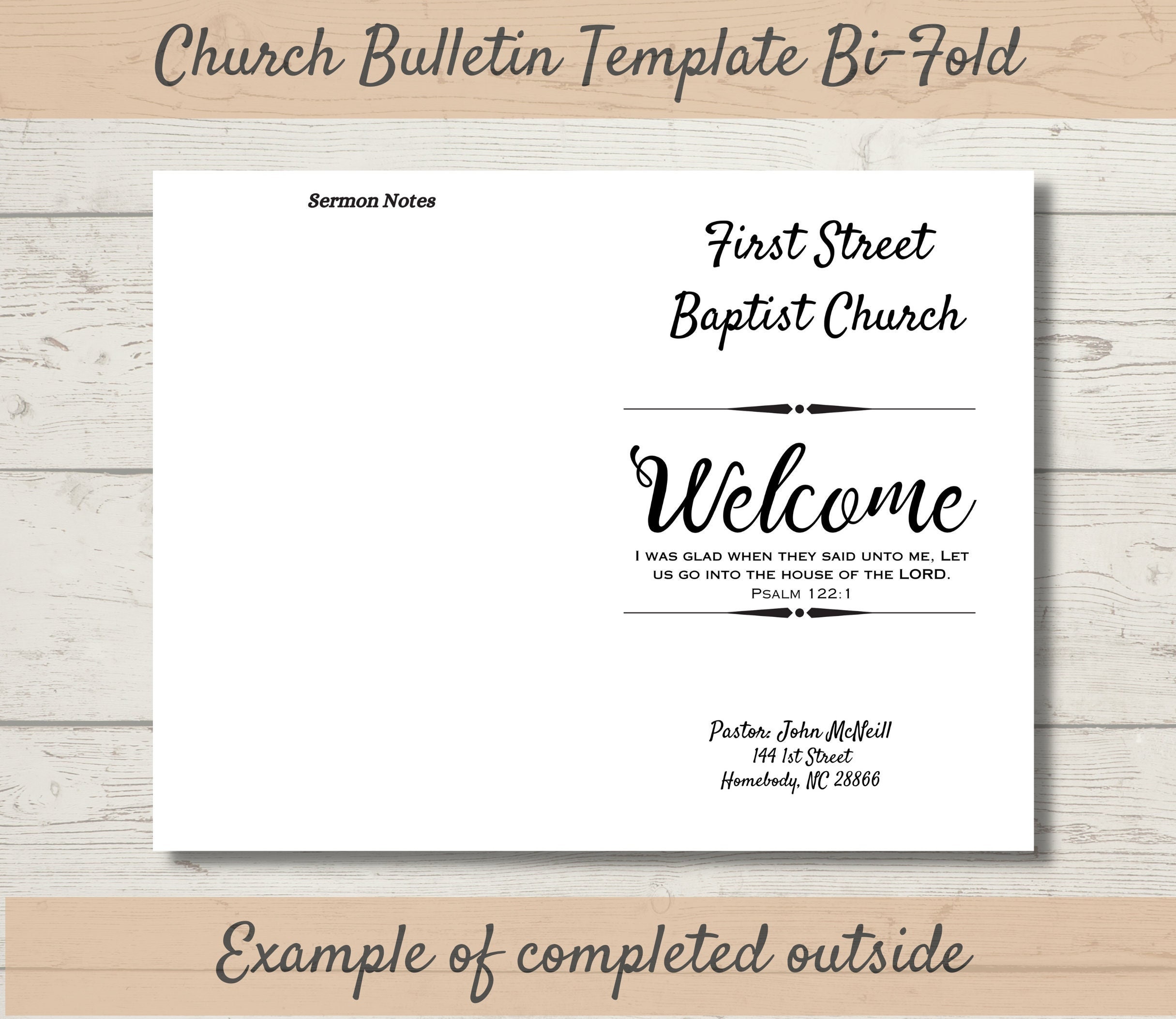 Welcome Church Bulletin Template | Bi-fold Design | Edit in Canva - Etsy