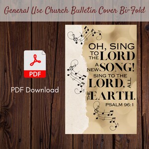 General Use Church Bulletin Cover | Bi-fold Design | PDF | Sing to the ...