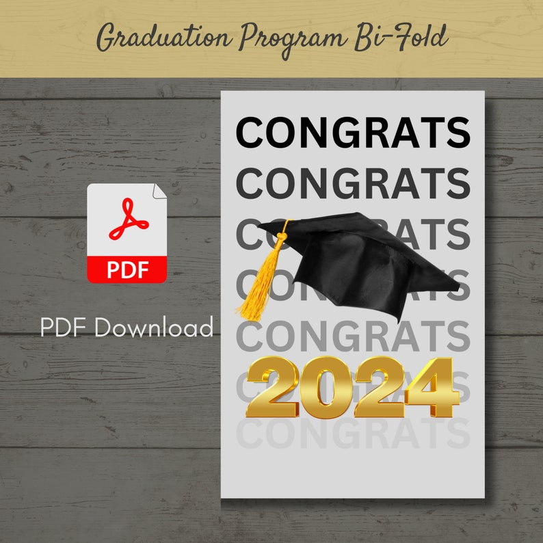 Graduation Program Cover | Bi-fold Design | PDF - Etsy