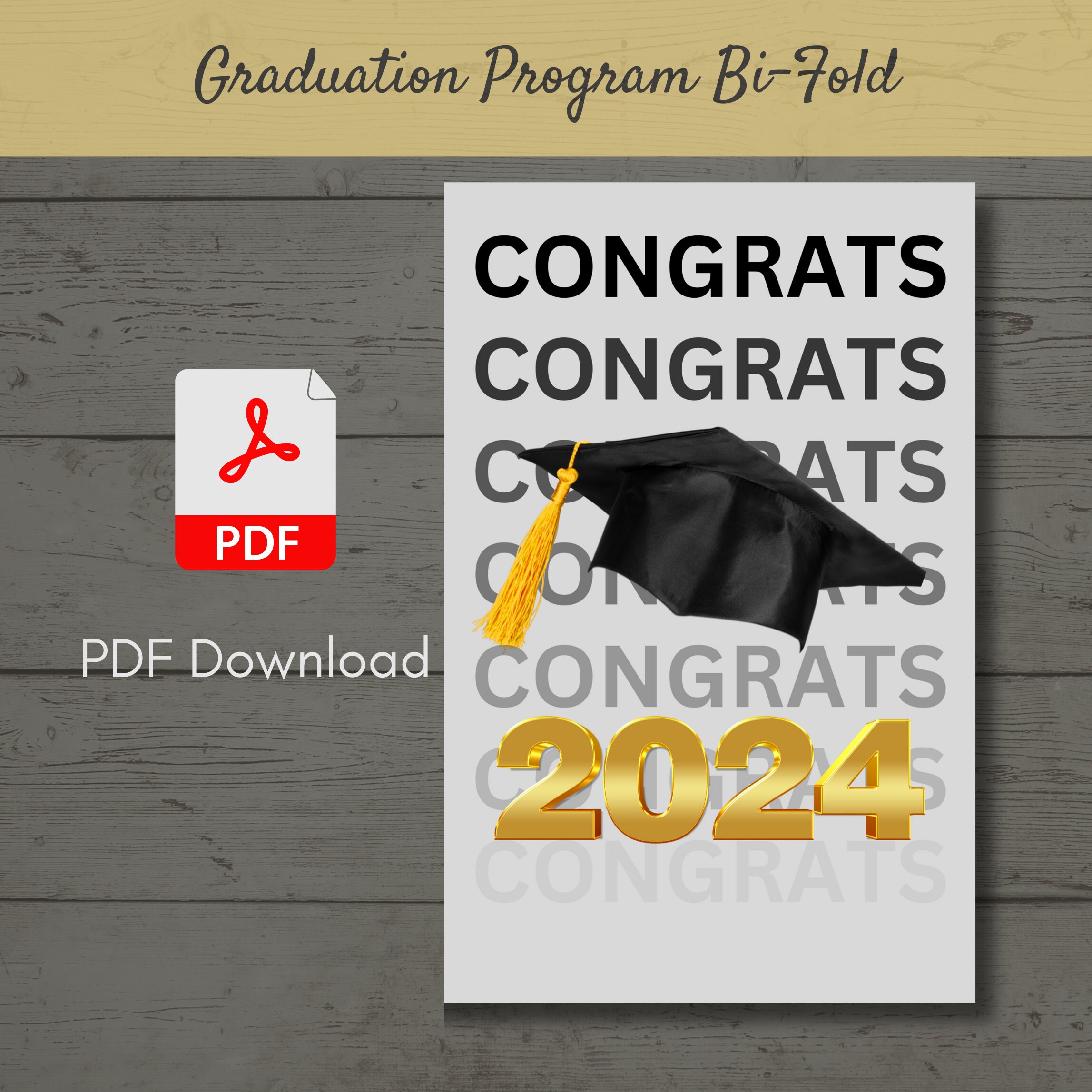 Graduation Program Cover | Bi-fold Design | PDF - Etsy