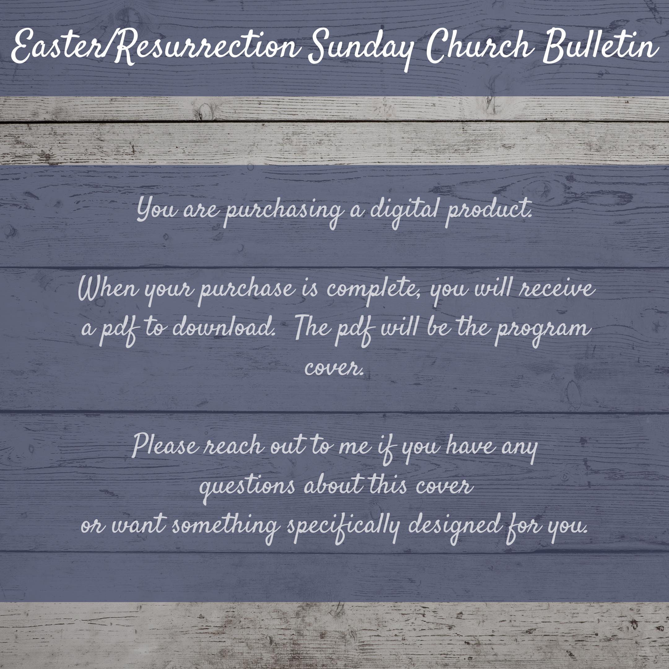 Easter Resurrection Sunday Church Bulletin Cover | Bi-fold Design | PDF ...