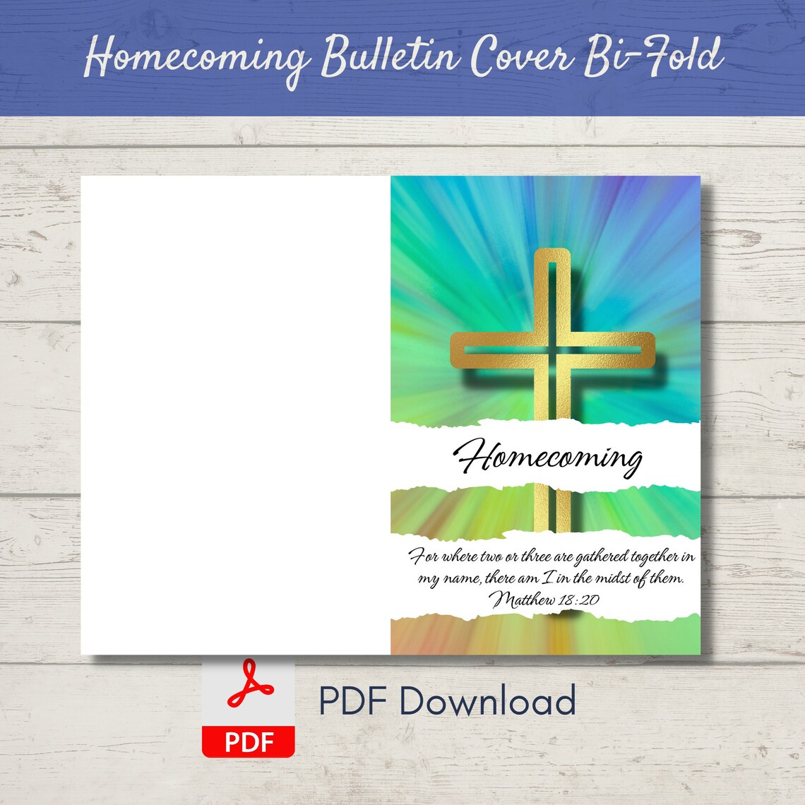 Church Homecoming Bulletin Cover | Bi-fold Design | PDF | Where 2 or 3 ...