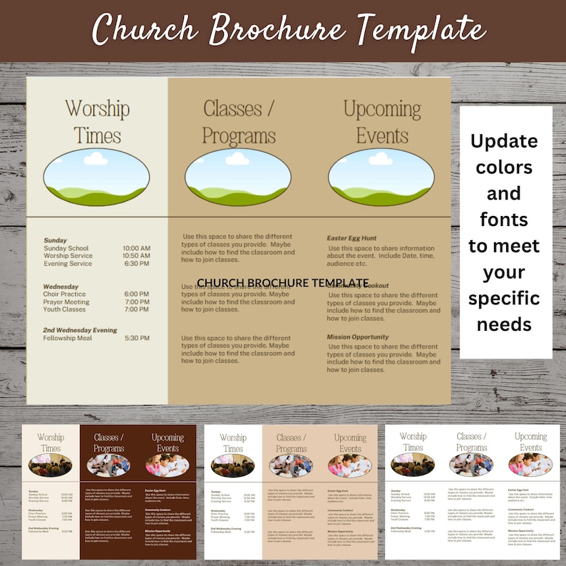 Church Brochure Template - Canva - Customize - 8 1/2 X 11 Tri-fold ...