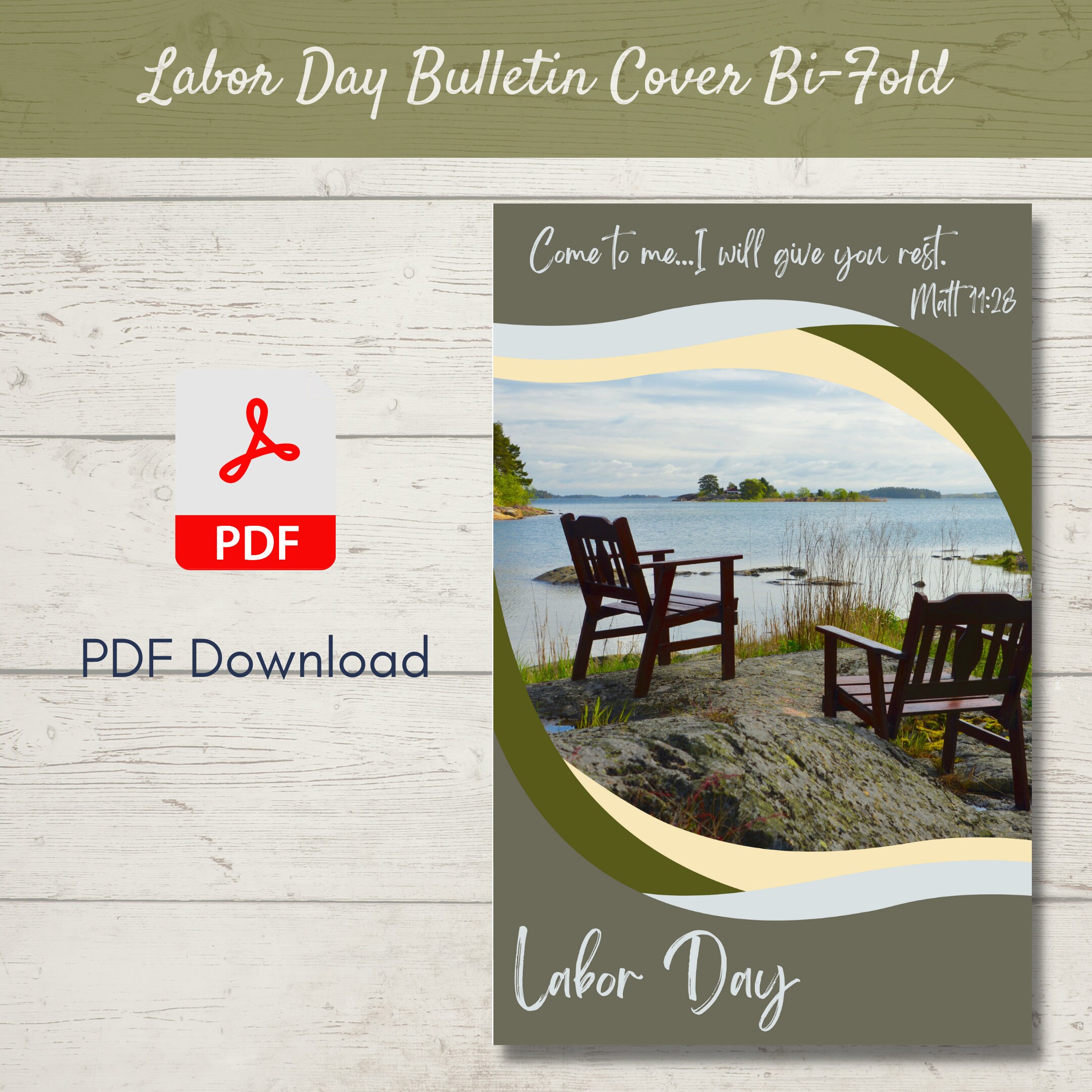 Labor Day Bulletin Cover Bi-fold Design PDF - Etsy