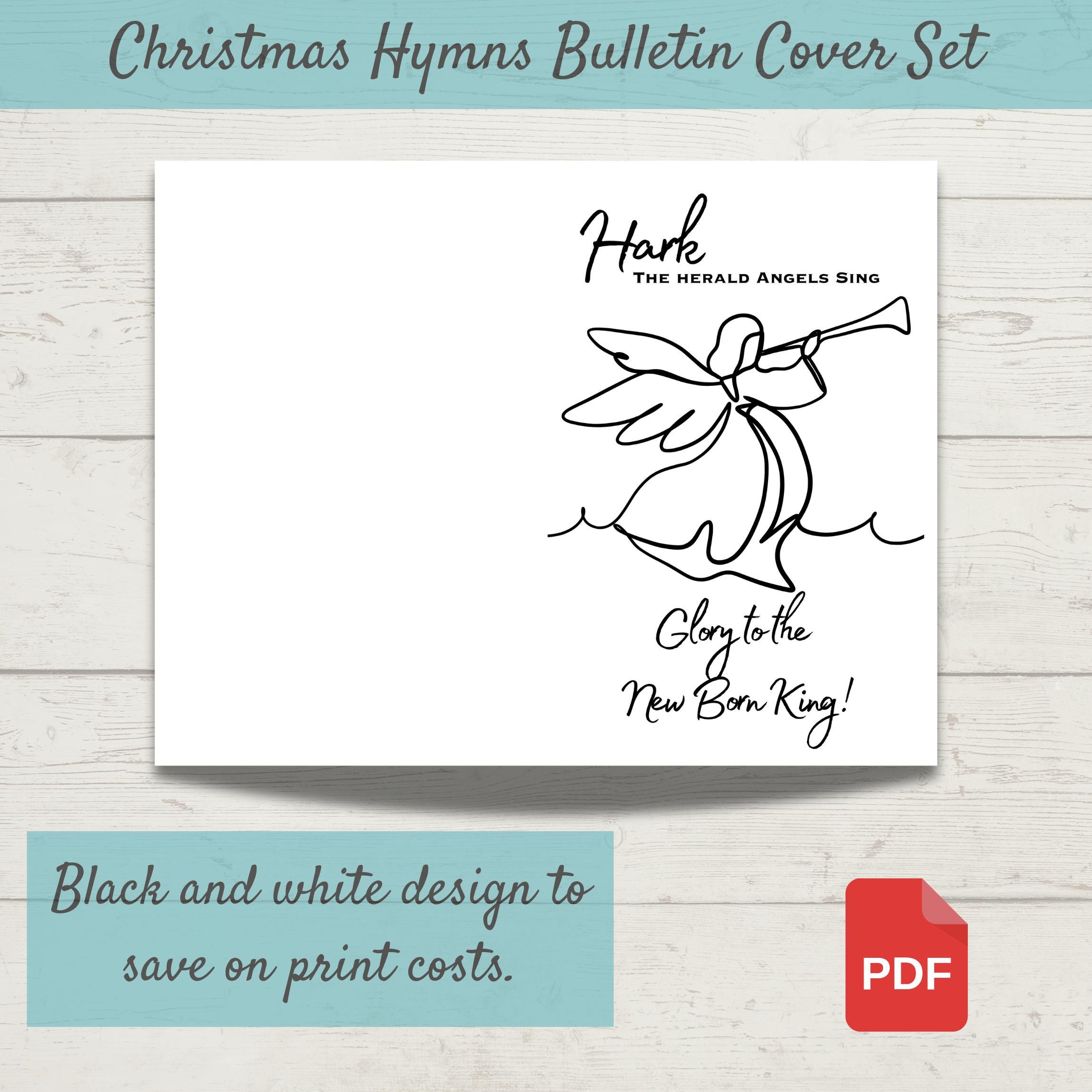 Christmas Hymns Church Bulletin Covers | Bi-fold Design | PDF ...