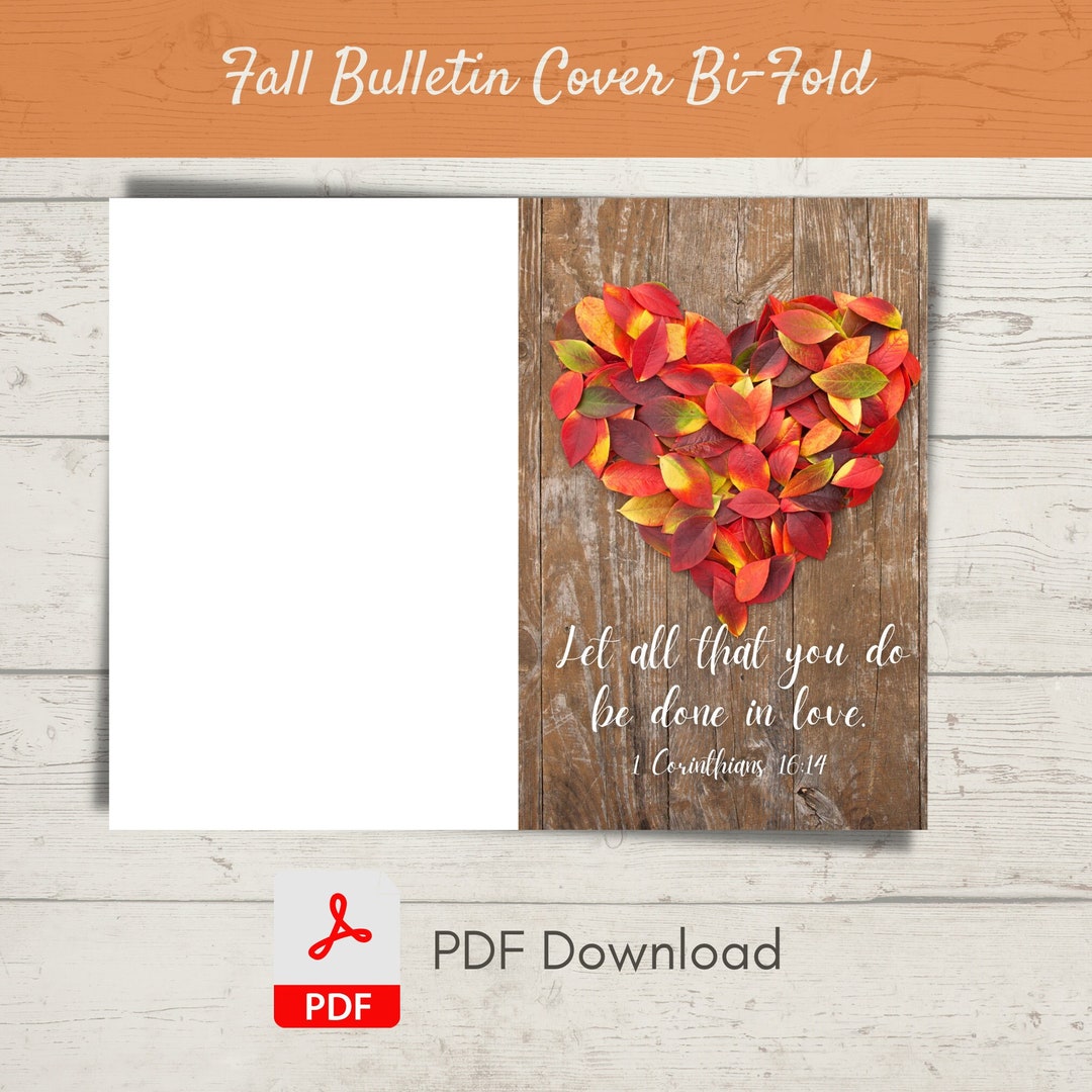 Fall Bulletin Cover Bi-fold Design PDF Multi-purpose Let All You Do Be ...