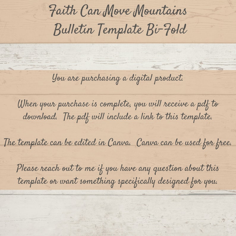 Church Bulletin Template | Bi-fold Faith Can Move Mountains Design ...
