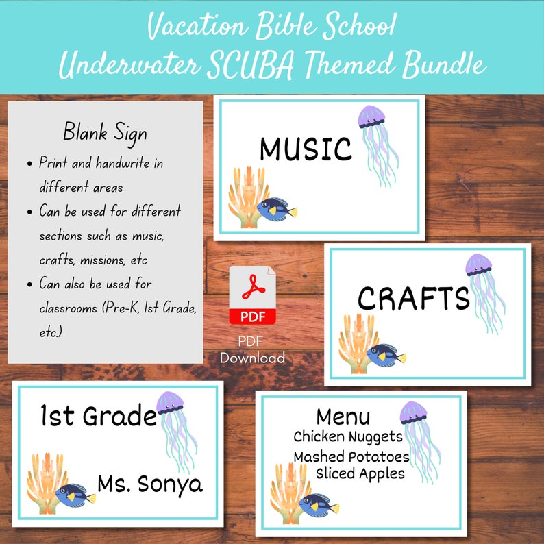 Underwater VBS Printables Bundle – Scuba Theme (digital Download) - Etsy