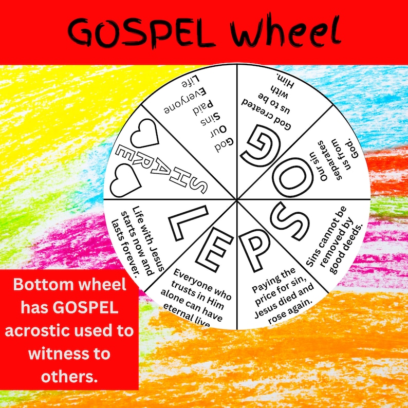 GOSPEL Wheel Paper Craft | Acrostic to Share Gospel Message | VBS Craft ...